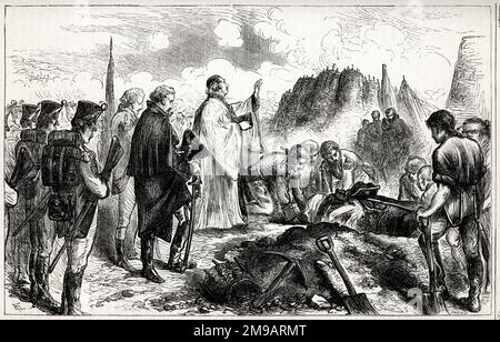 The funeral of general Simon Fraser after the battle of Saratoga 1777 ...