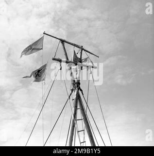 L'egare II', a raft used by a French crew in 1956 to cross the Atlantic ...