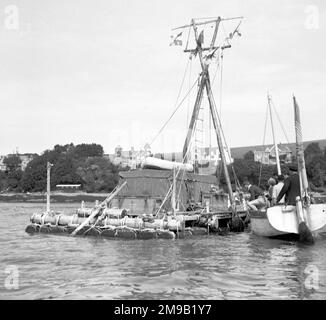 L'egare II', a raft used by a French crew in 1956 to cross the Atlantic ...