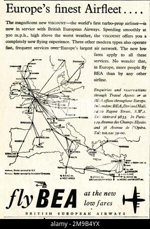 BEA British European Airways advert in a magazine 1967 Stock Photo - Alamy