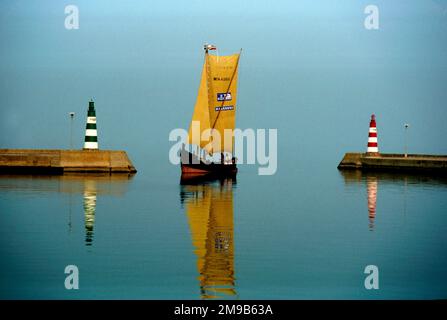 A boat sailing on the Curonian Lagoon, Nida, Lithuania Stock Photo - Alamy