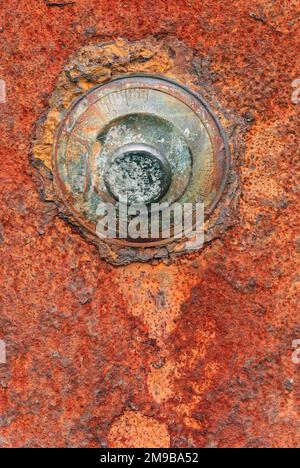 Rusted combination lock on a red rusty safe door Stock Photo - Alamy