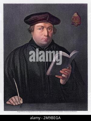 German reformer Martin Luther (1483-1546) preaching to the crowd in ...