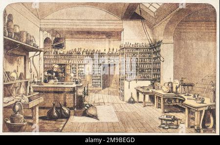 English Scientist Michael Faraday in his Laboratory Stock Photo - Alamy