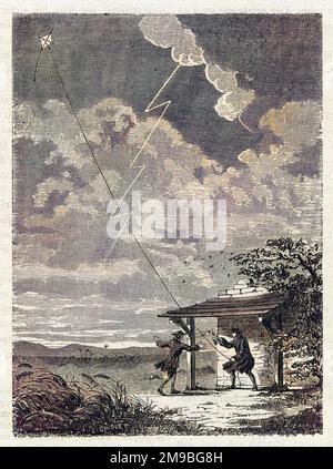 Benjamin Franklin and lightning Stock Photo - Alamy