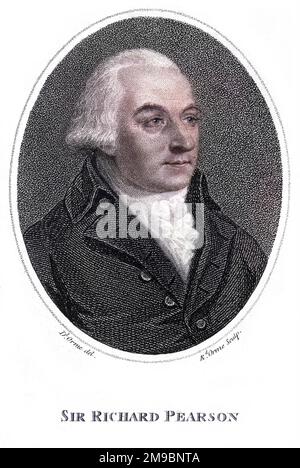 SIR RICHARD PEARSON British naval commander with his autograph Stock ...