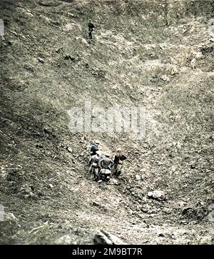 Devestating power of a big land-mine 1916 Stock Photo - Alamy