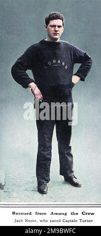 The sinking of the ocean liner, RMS Lusitania, torpedoed by a German U ...