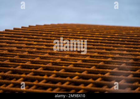 Piles of rusty rebar ready to be used at a construction site Stock ...