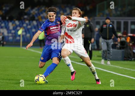 NAPLES, ITALY - JANUARY, 17: Alessio Zerbin of SSC Napoli in action ...