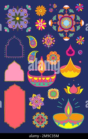 Diwali frame border set vector illustration Stock Vector Image & Art ...