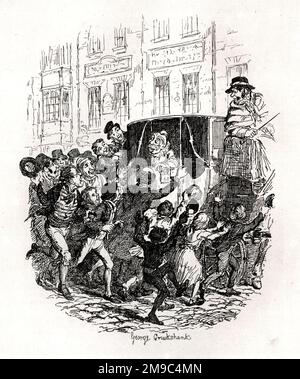 Joseph Grimaldi, actor and clown, appearing in public Date: circa 1800s ...