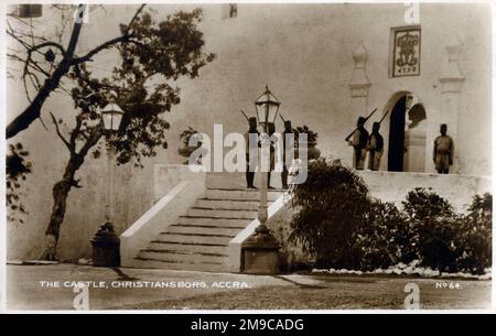 Osu Castle (also known as Fort Christiansborg) on the coast in Accra ...