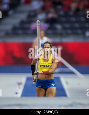 Angelica BENGTSSON participating in the pole vault at the Doha 2019 ...