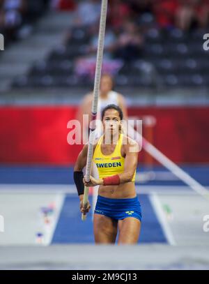 Angelica BENGTSSON participating in the pole vault at the Doha 2019 ...