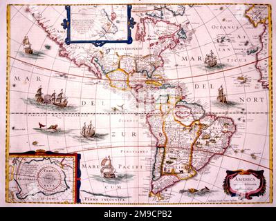 16th century Map of North and South America - America Sive India Nova ...