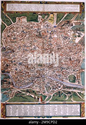 16th century Map of Rome, Italy Stock Photo - Alamy