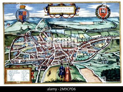 16th Century map of Norwich England. Dated 16th Century Stock Photo - Alamy