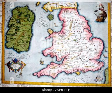 16th century Map of England and Wales Stock Photo - Alamy