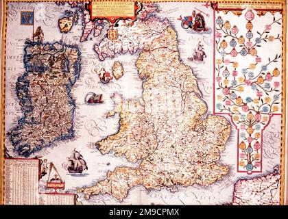 17th century Map of the British Isles, England, Scotland and Ireland ...