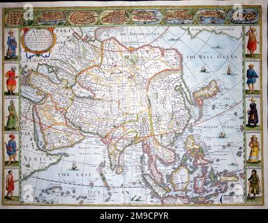17th century Map of Asia Stock Photo - Alamy