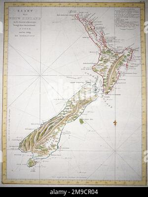 The Cook chart of New Zealand is a historical map that outlines the ...