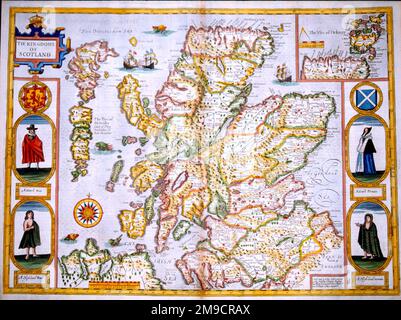 17th century Map of the Kingdoms of Scotland (Royalty Stock Photo - Alamy