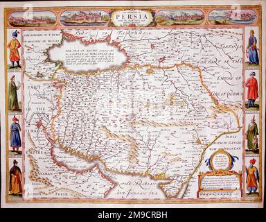 17th century Map of Persia (Iran Stock Photo - Alamy