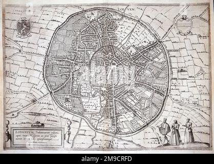16th century Map of Louvain, Belgium Stock Photo - Alamy