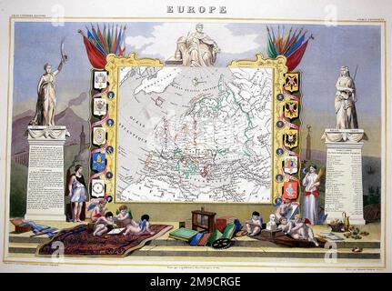 Europe Map, 19th century engraving Stock Photo - Alamy