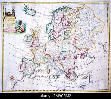 18th century Map of Europe Stock Photo - Alamy