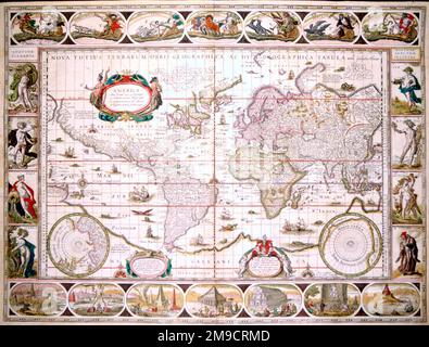 17th century Map of the World - Nova Totius Terrarum Orbis Geographica ...