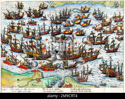 Spanish Armada in the English Channel 1588 Stock Photo - Alamy