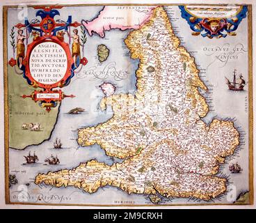 16th Century Map of England, Wales and Ireland Stock Photo - Alamy
