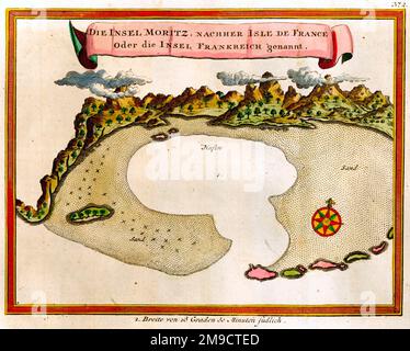 Map of the Isle of France, Mauritius Stock Photo - Alamy