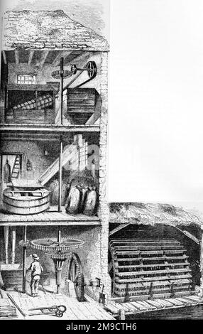 Mill 2. 19th century water powered cotton mills, Pleasley Vale. Notts ...