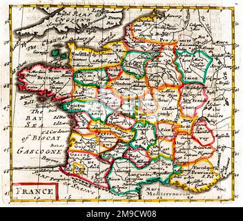 17th century Map of France Stock Photo - Alamy