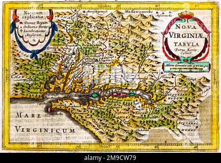 17th century Map of Virginia, America Stock Photo - Alamy