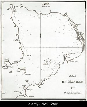 Map of the bay of Manila Stock Photo - Alamy