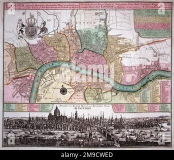18th century Map of London and the River Thames Stock Photo - Alamy