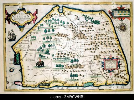 17th century Map of Ceylon (Sri Lanka Stock Photo - Alamy