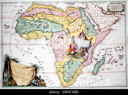 17th century Map of Africa Stock Photo - Alamy