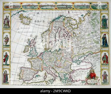 17th century Map of Europe Stock Photo - Alamy