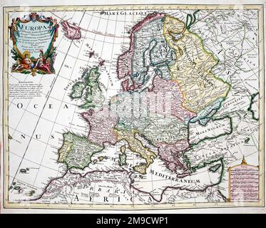 18th century Map of Europe Stock Photo - Alamy