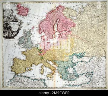 18th century Map of Europe Stock Photo - Alamy