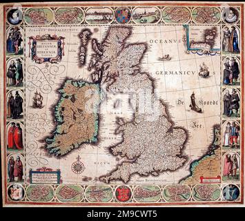 17th century Map of the British Isles, England, Scotland and Ireland ...
