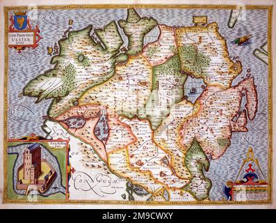 17th century Map of Ulster, Ireland Stock Photo - Alamy