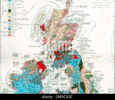 Paleontological Map Of British Isles Stock Photo - Alamy