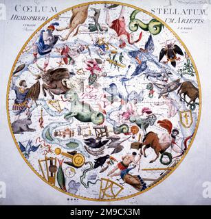 Celestial Hemisphere Map of Constellations - Coelum stellatum ...