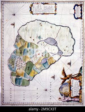 17th century Map of the Island of Hven, Denmark - Insula Hvaena sive ...